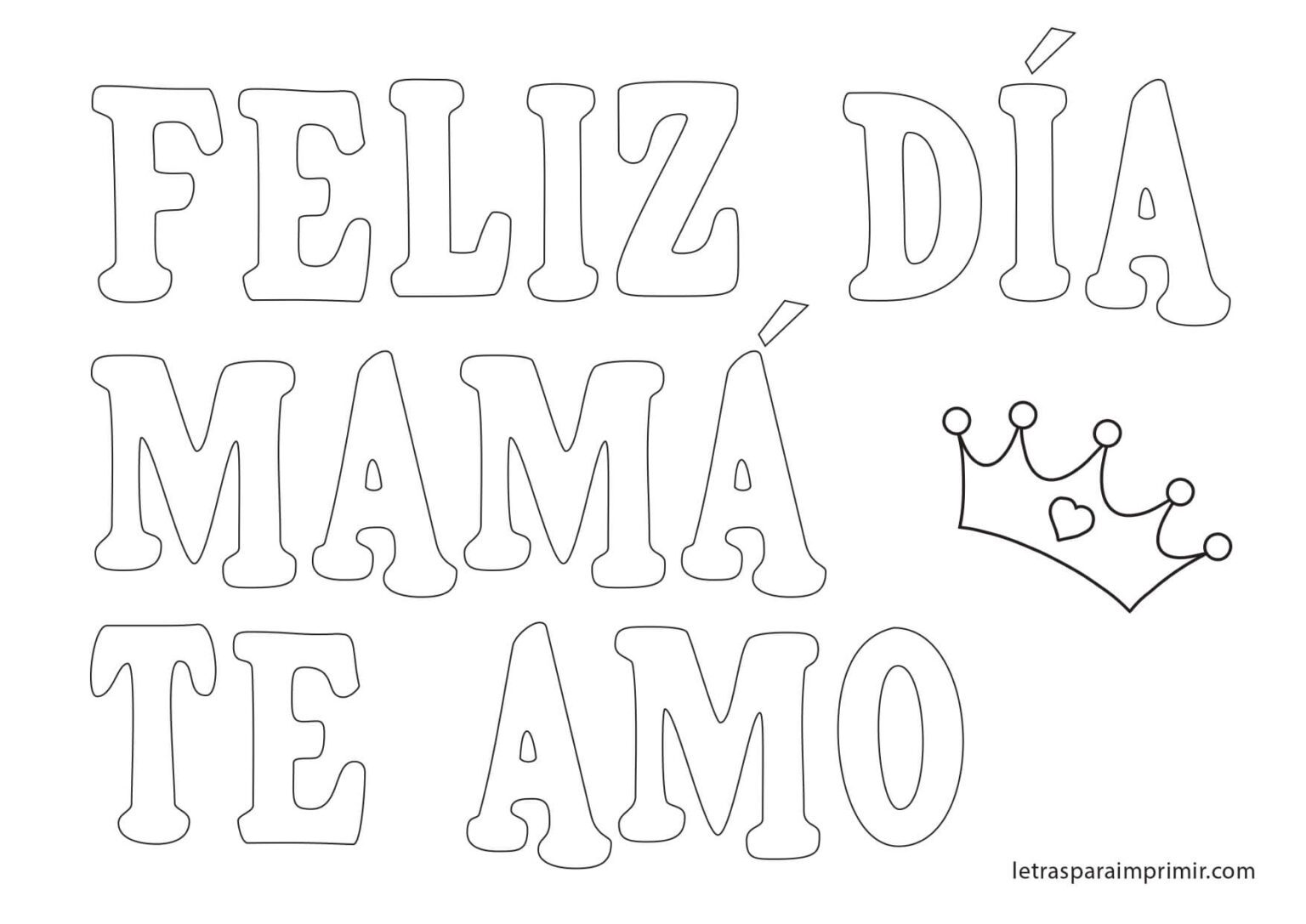 Moldes del día de la madre - Letras para imprimir