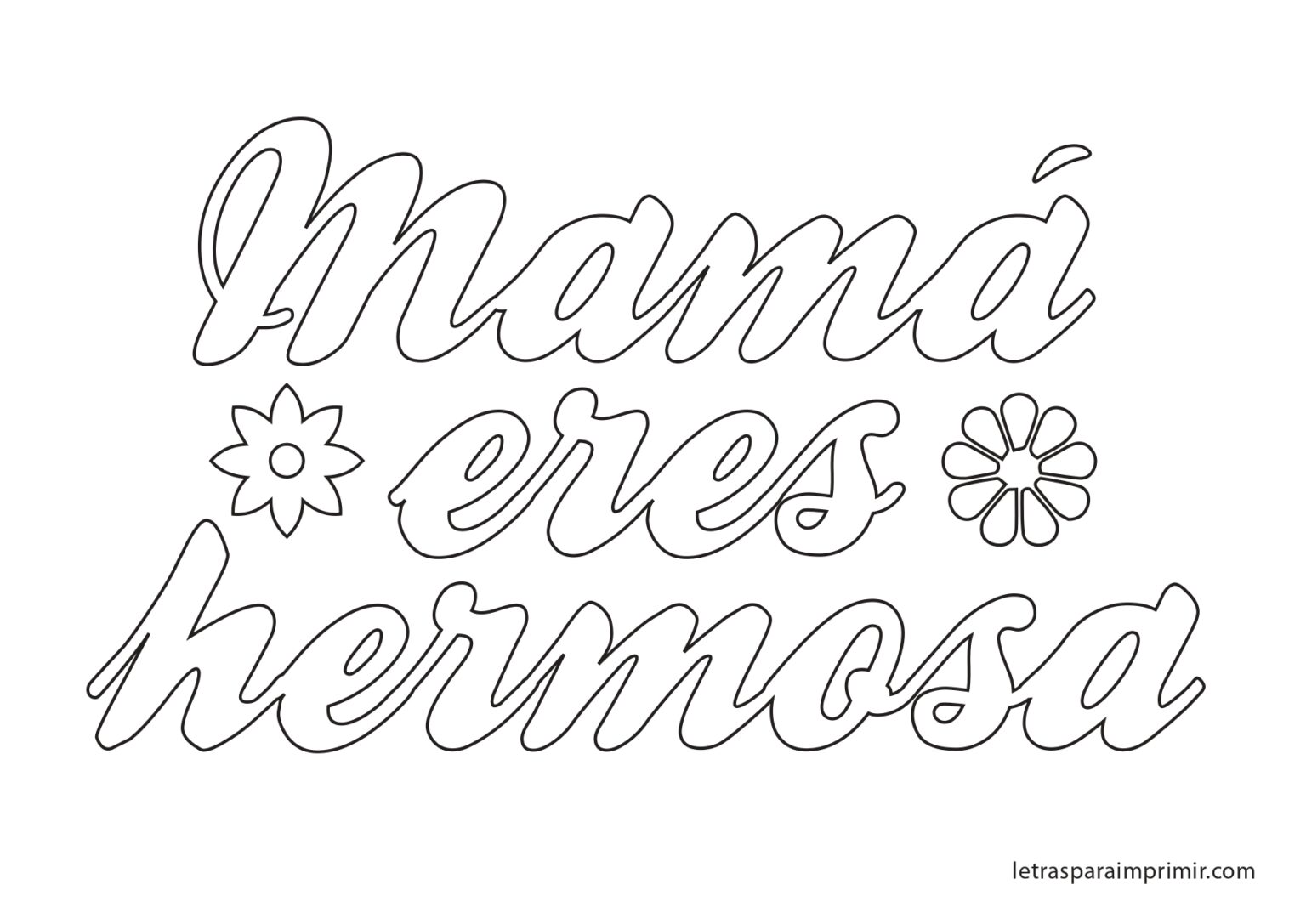 Moldes del día de la madre - Letras para imprimir