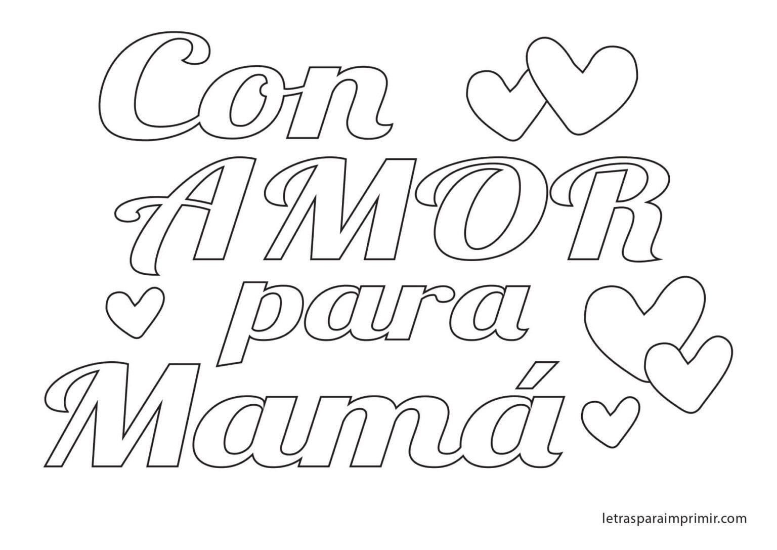 Moldes del día de la madre - Letras para imprimir