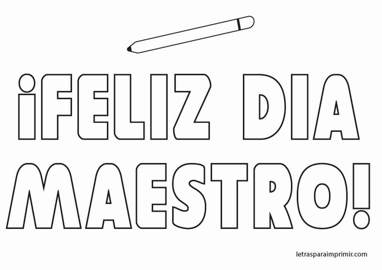 Moldes Del Día Del Maestro Letras Para Imprimir