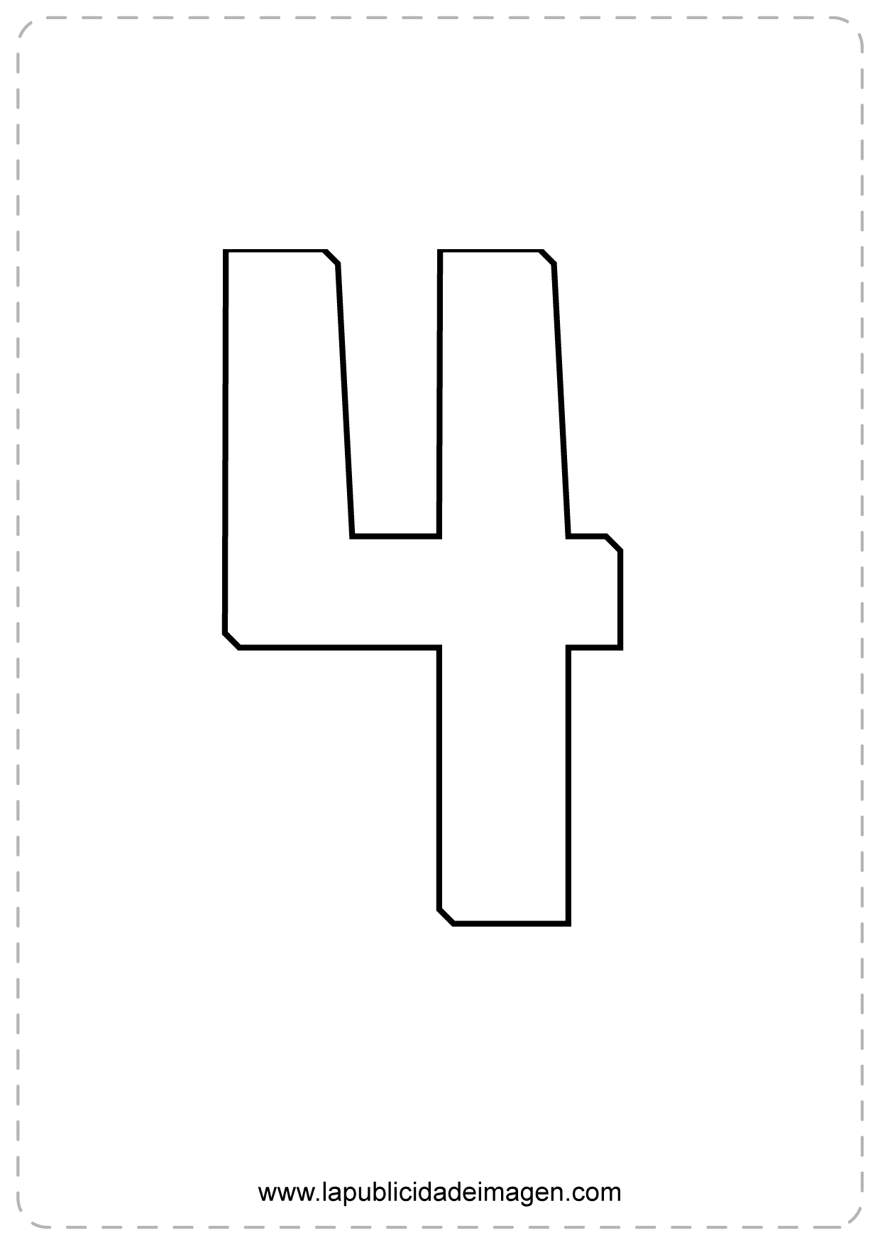 Numero 4 para imprimir - Letras para imprimir