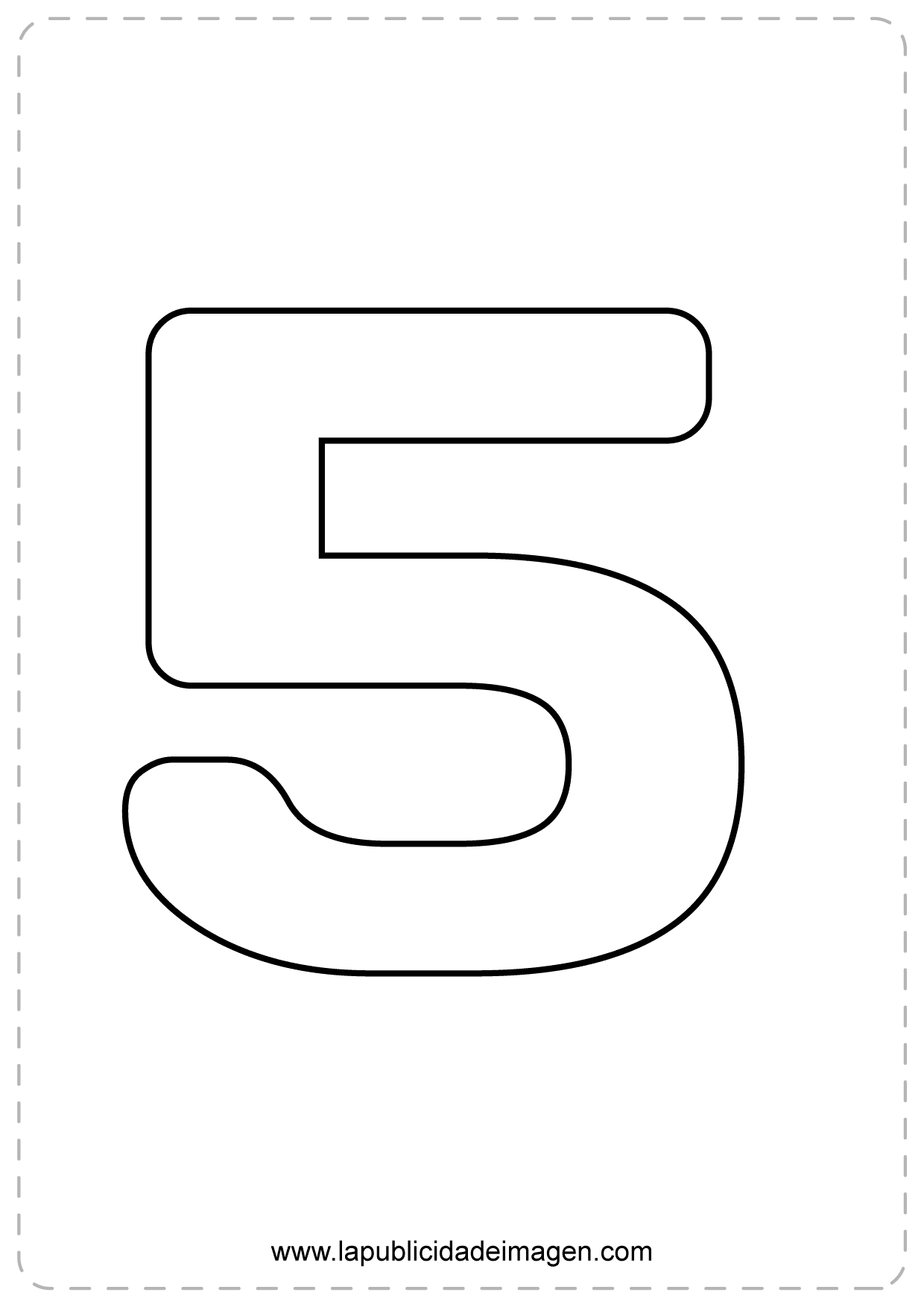 Número 5 para imprimir - Letras para imprimir