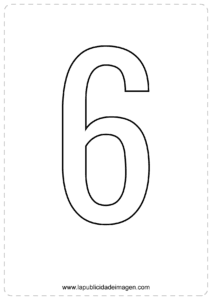 Molde del Número 6 - Letras para imprimir