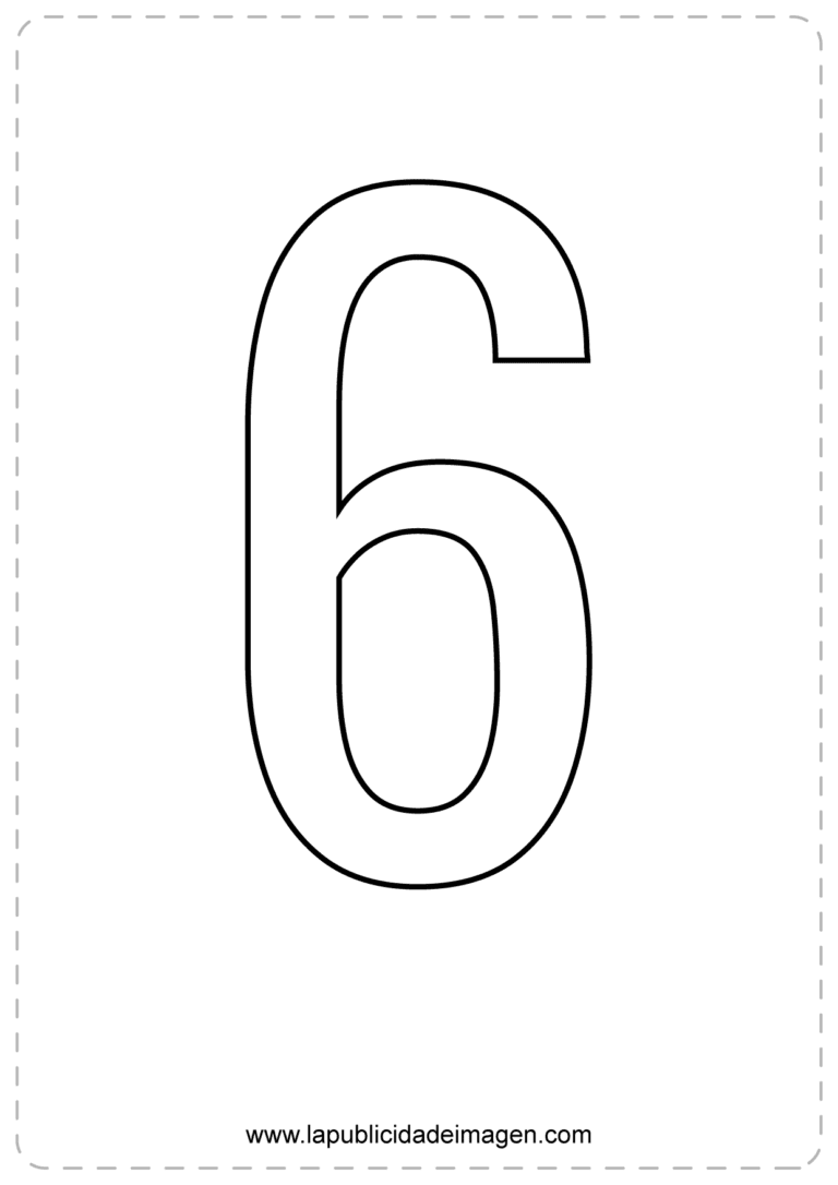 Molde del Número 6 - Letras para imprimir