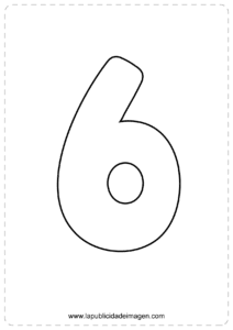 Molde del Número 6 - Letras para imprimir