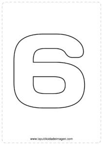 Molde del Número 6 - Letras para imprimir