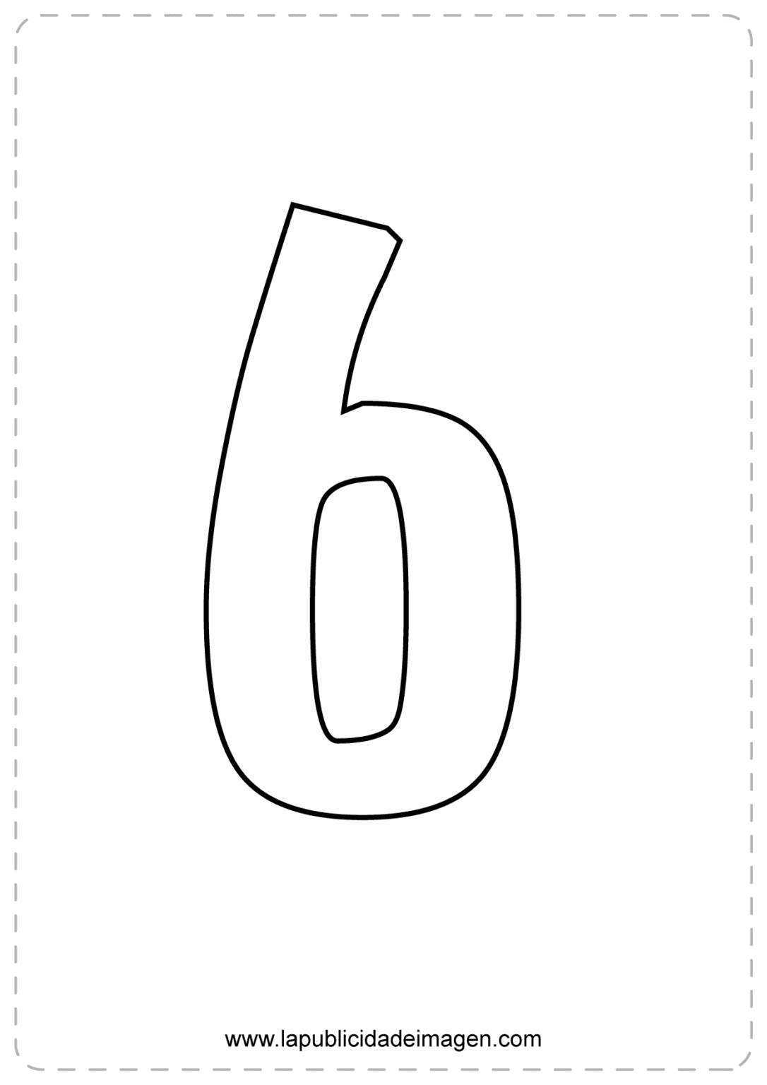 Molde del Número 6 - Letras para imprimir
