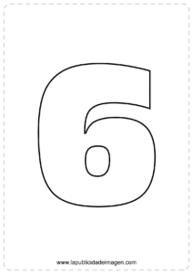 Molde del Número 6 - Letras para imprimir