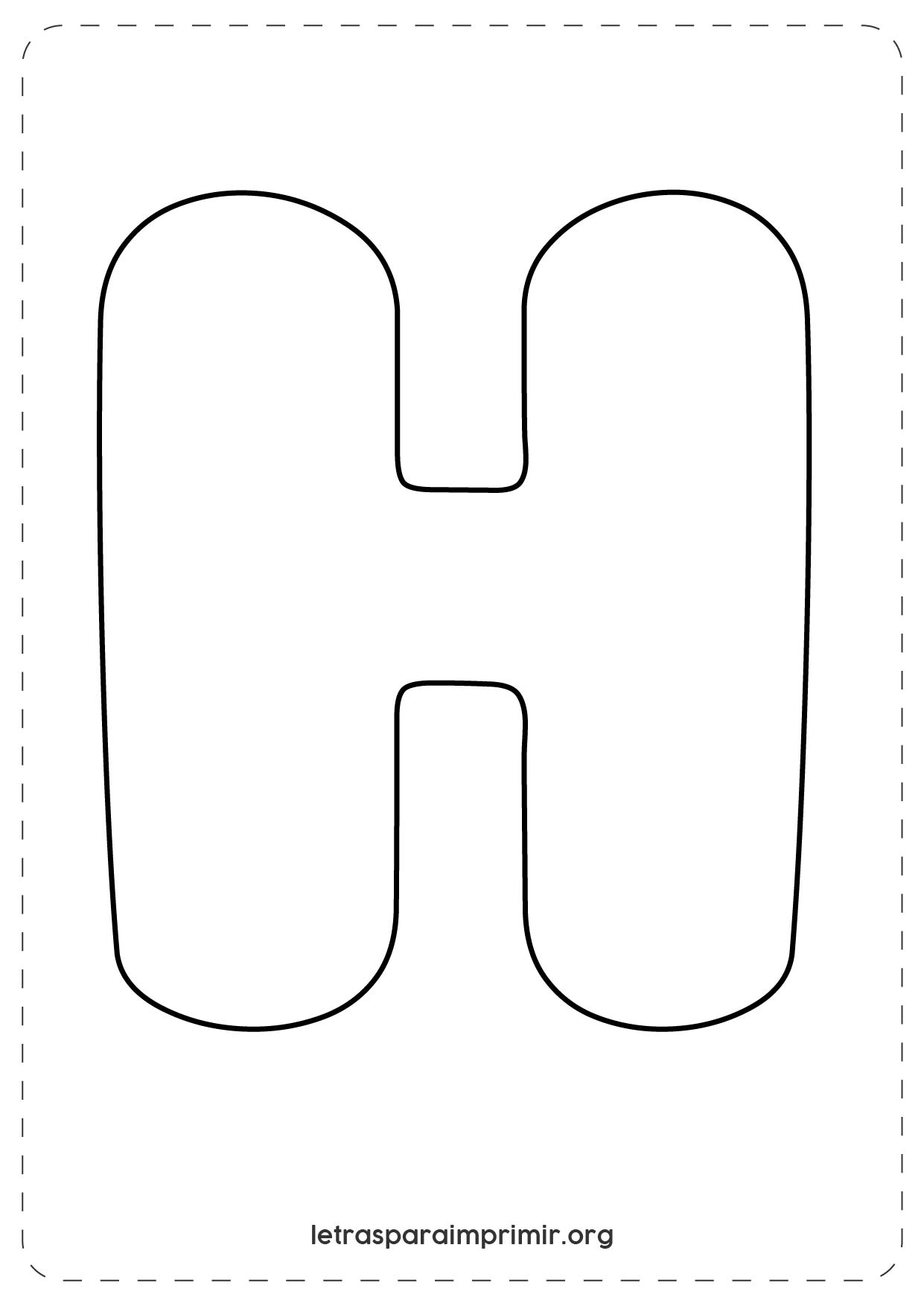 Letra h para colorear - Letras para imprimir