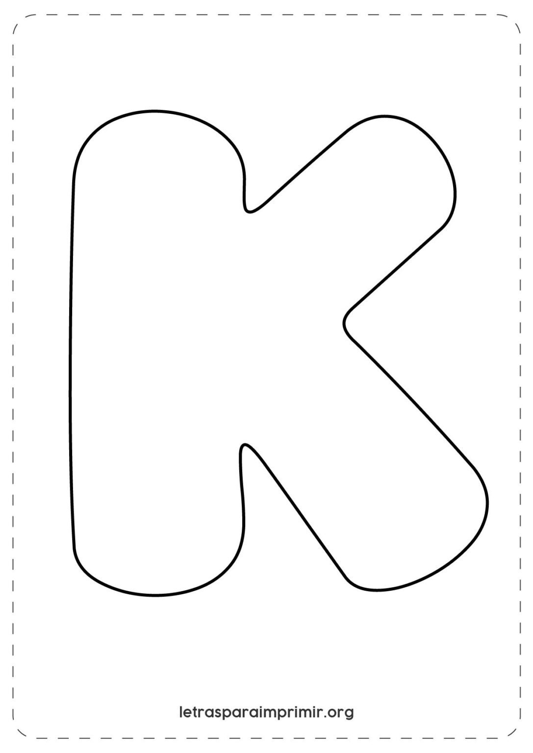 Letra k para colorear - Letras para imprimir
