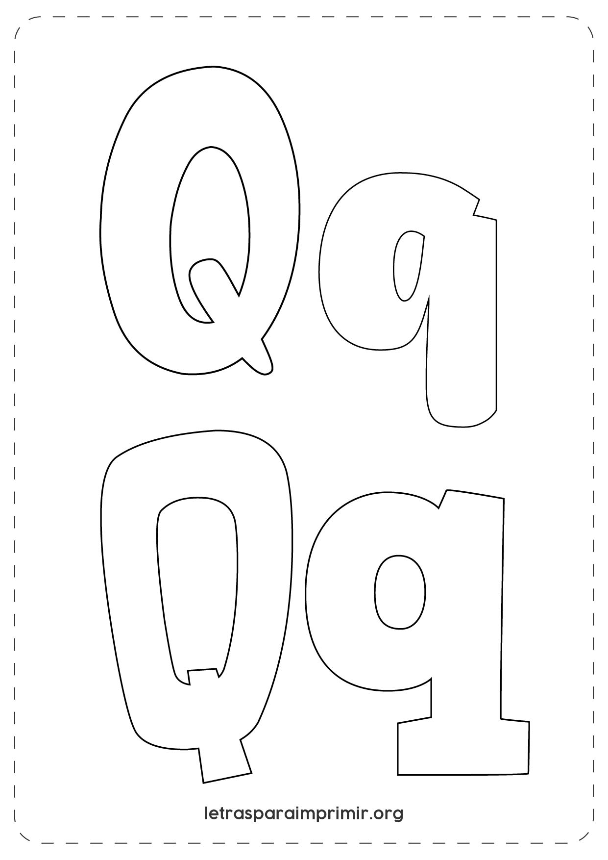 Letra q para colorear - Letras para imprimir