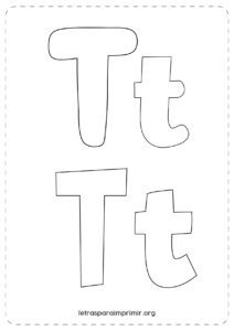 Letra t para colorear - Letras para imprimir