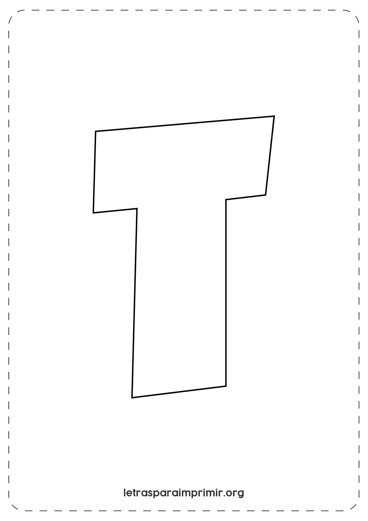 Letra t para colorear - Letras para imprimir