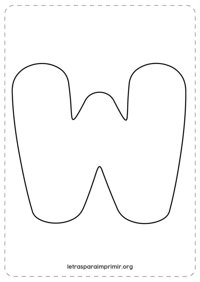 Letra w para colorear - Letras para imprimir