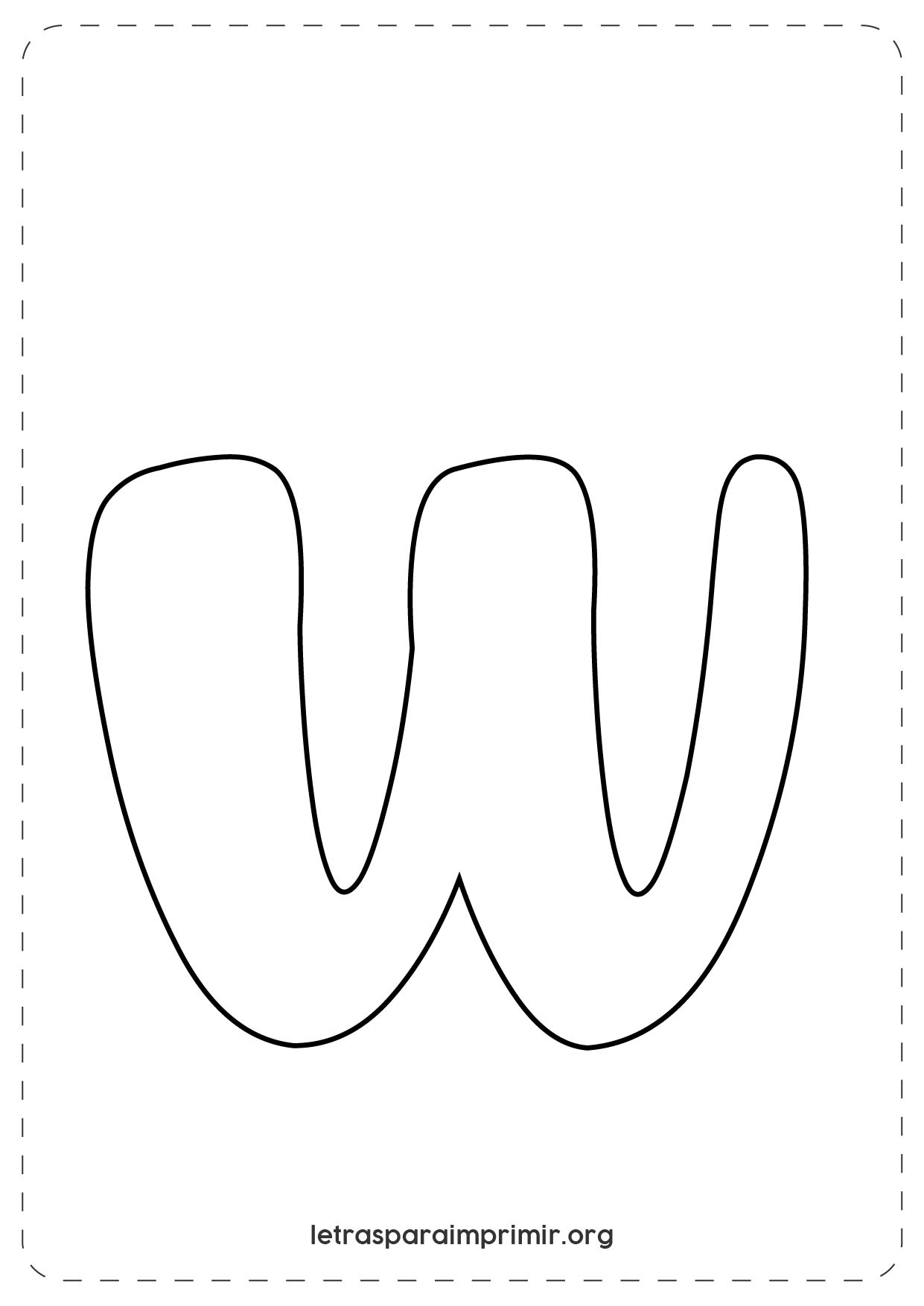 Letra w para colorear - Letras para imprimir