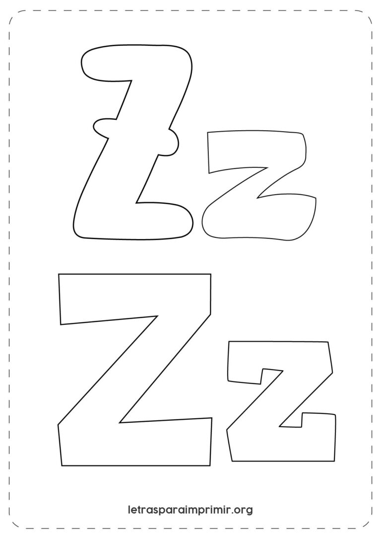 Letra z para colorear - Letras para imprimir