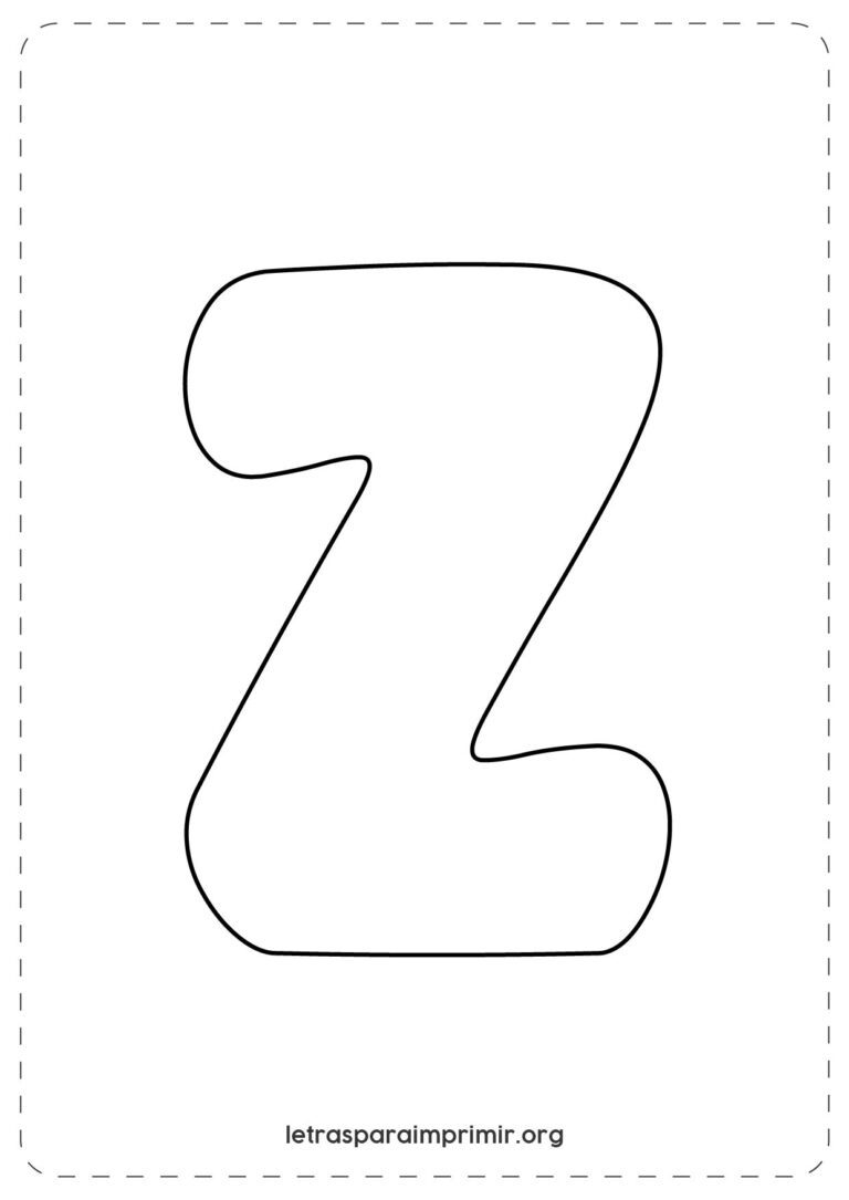 Letra z para colorear - Letras para imprimir